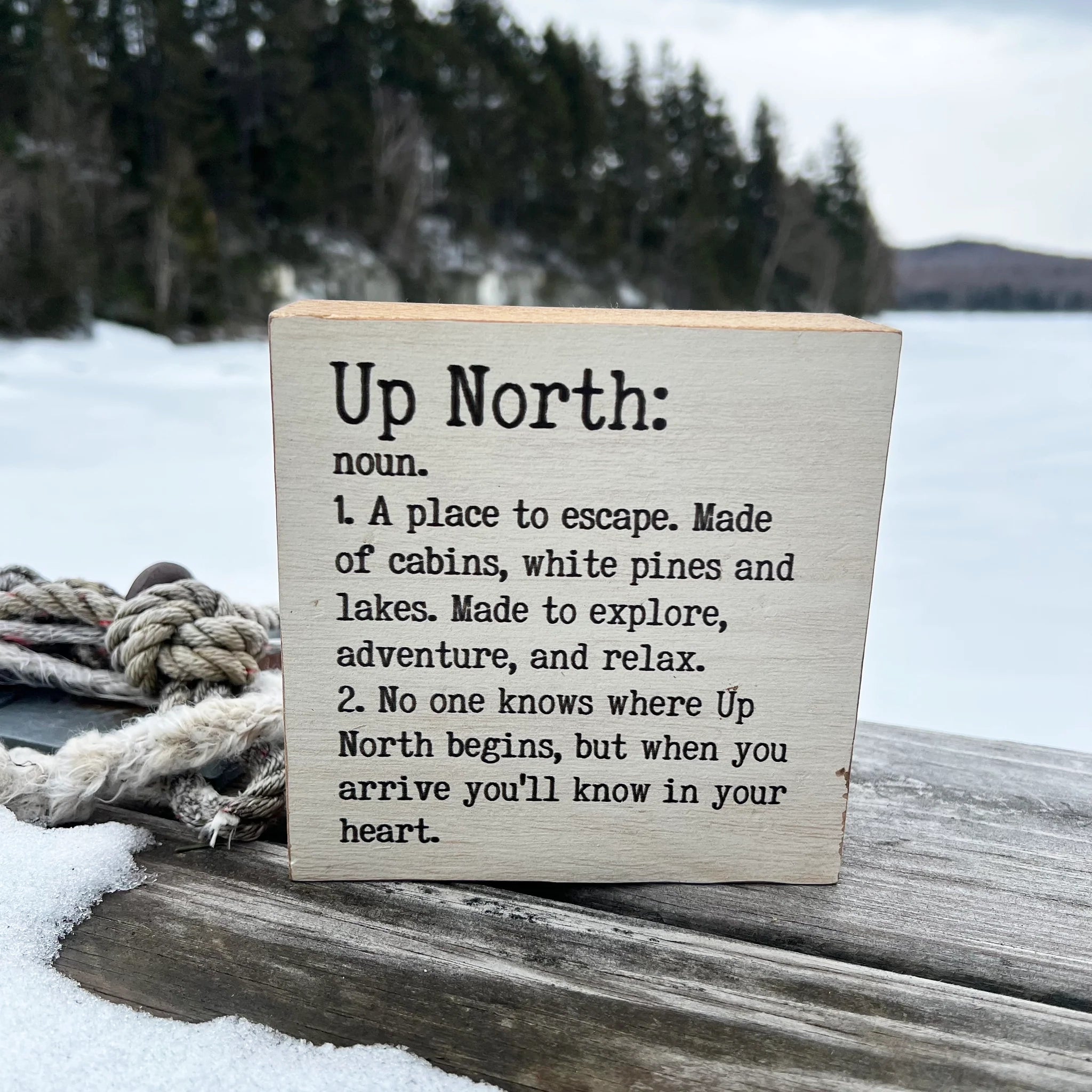 Up North Definition Square Block Sign – Up North NH