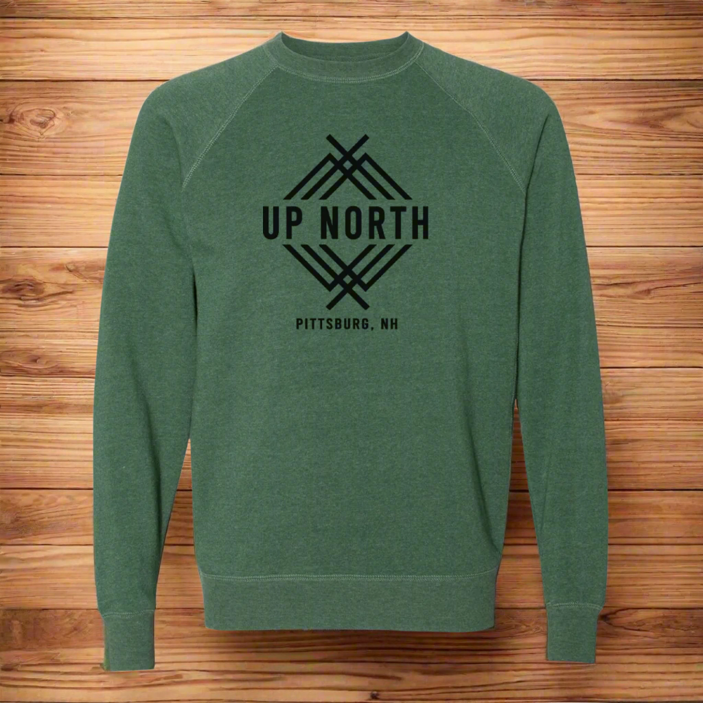Up North Elevated Logo Crew - Green Heather – Up North NH