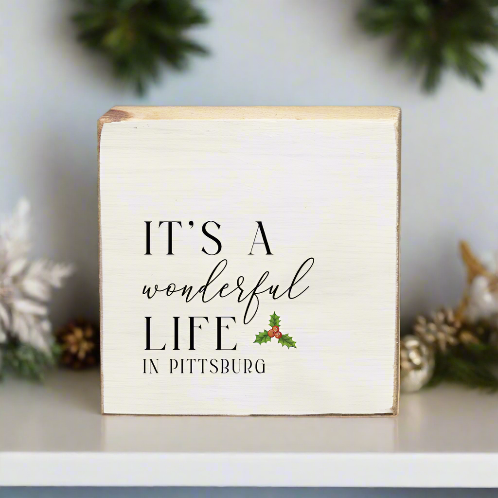 It's A Wonderful Life Square Block Sign – Up North NH